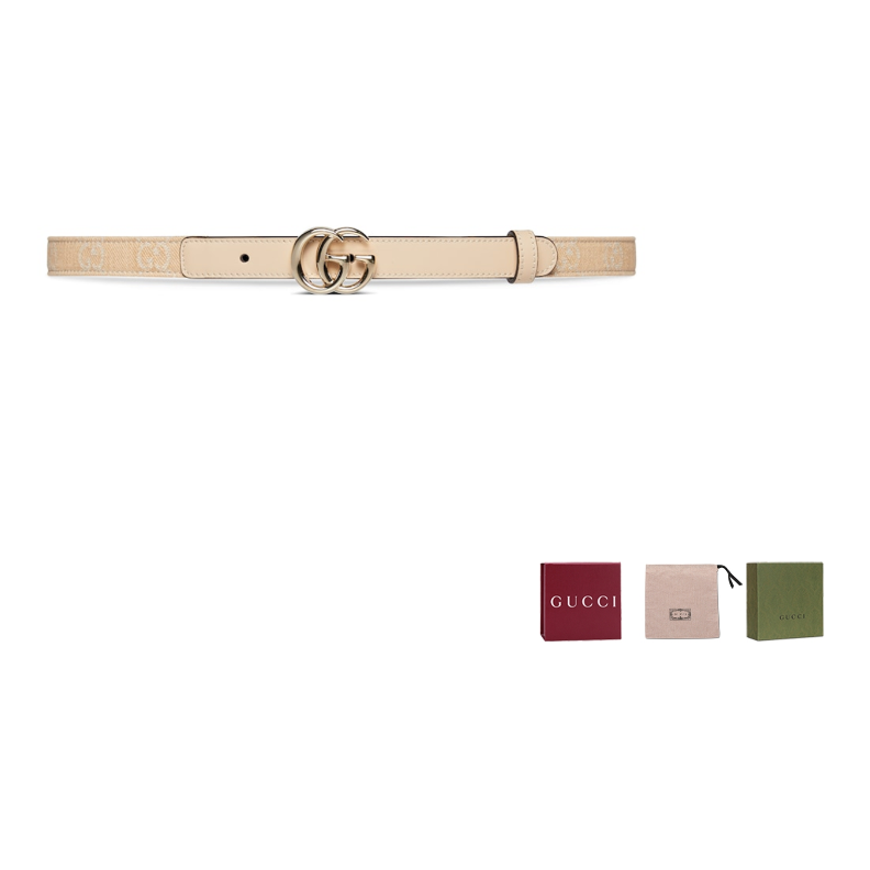 GUCCI GG Marmont Кожаные ремни Женские Бежевый Ширина корпуса 2 см 85