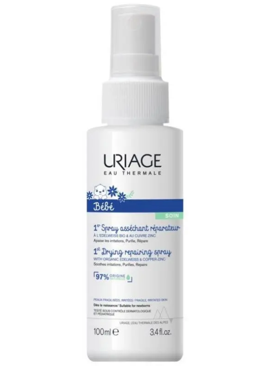 Спрей Uriage Gamme Bebes Bebe 1st Cu-Zn+ Spray, Первый спрей c медью и цинком для детей и новорожденных, 100 мл