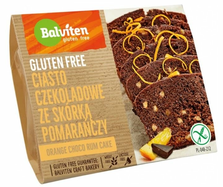 Шоколадный торт с апельсиновой цедрой Balviten без глютена 3 шт x 220 г