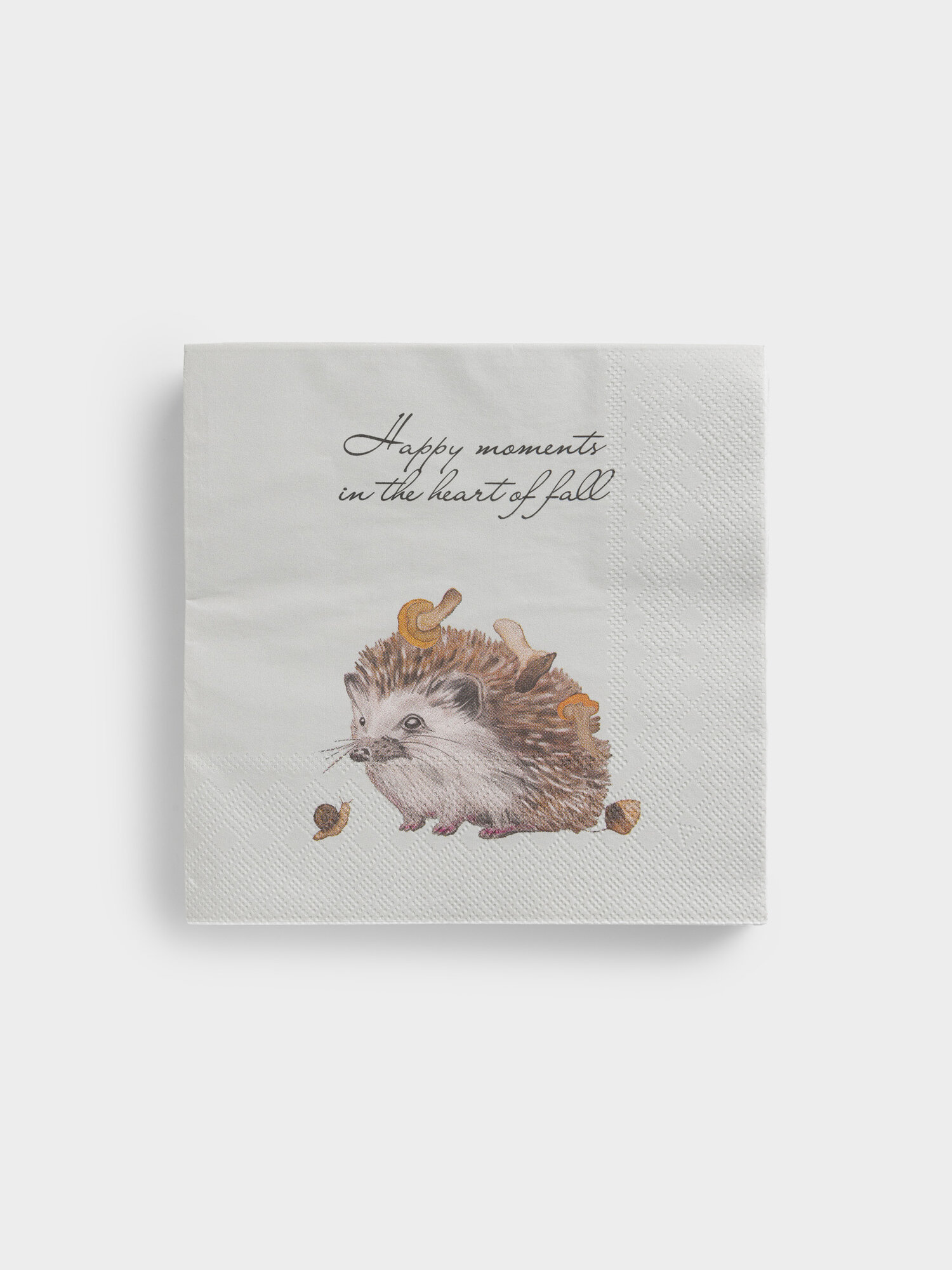 Салфетки бумажные, 33х33 см, 20 шт, квадратные, молочные, Еж, Forest hedgehog, Kuchenland