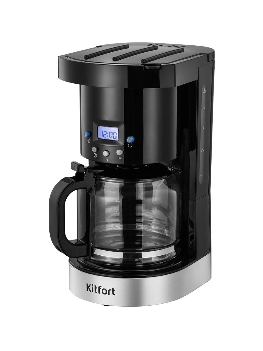 Кофеварка KitFort КТ-7630, капельная, черный/нержавеющая сталь
