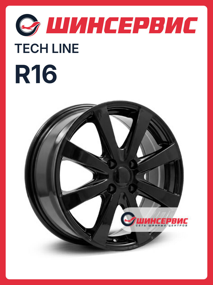 Литой колесный диск Tech Line 634 R16x6J 4x100 ET37 ЦО60.1 для автомобиля