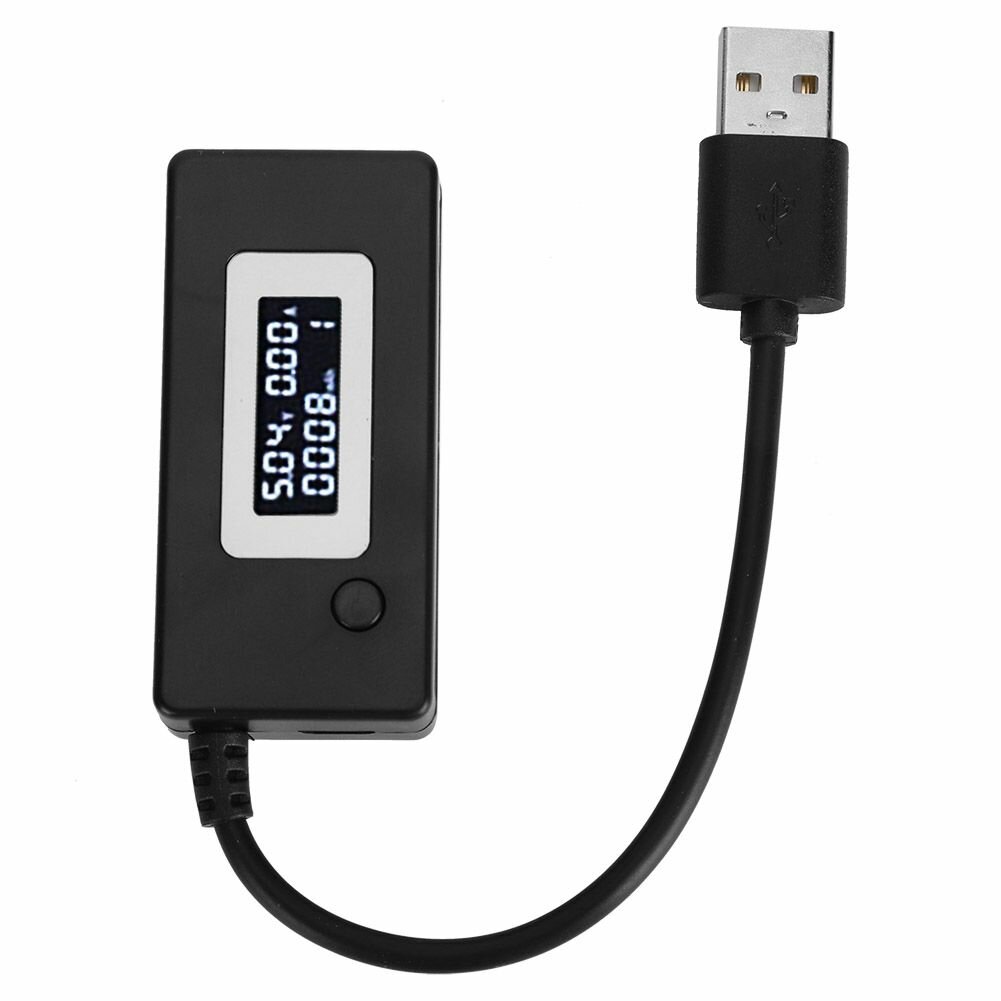 ЖК-дисплей с подсветкой USB-детектор Амперметр Вольтметр Тестер зарядной емкости 4-30 В Черный