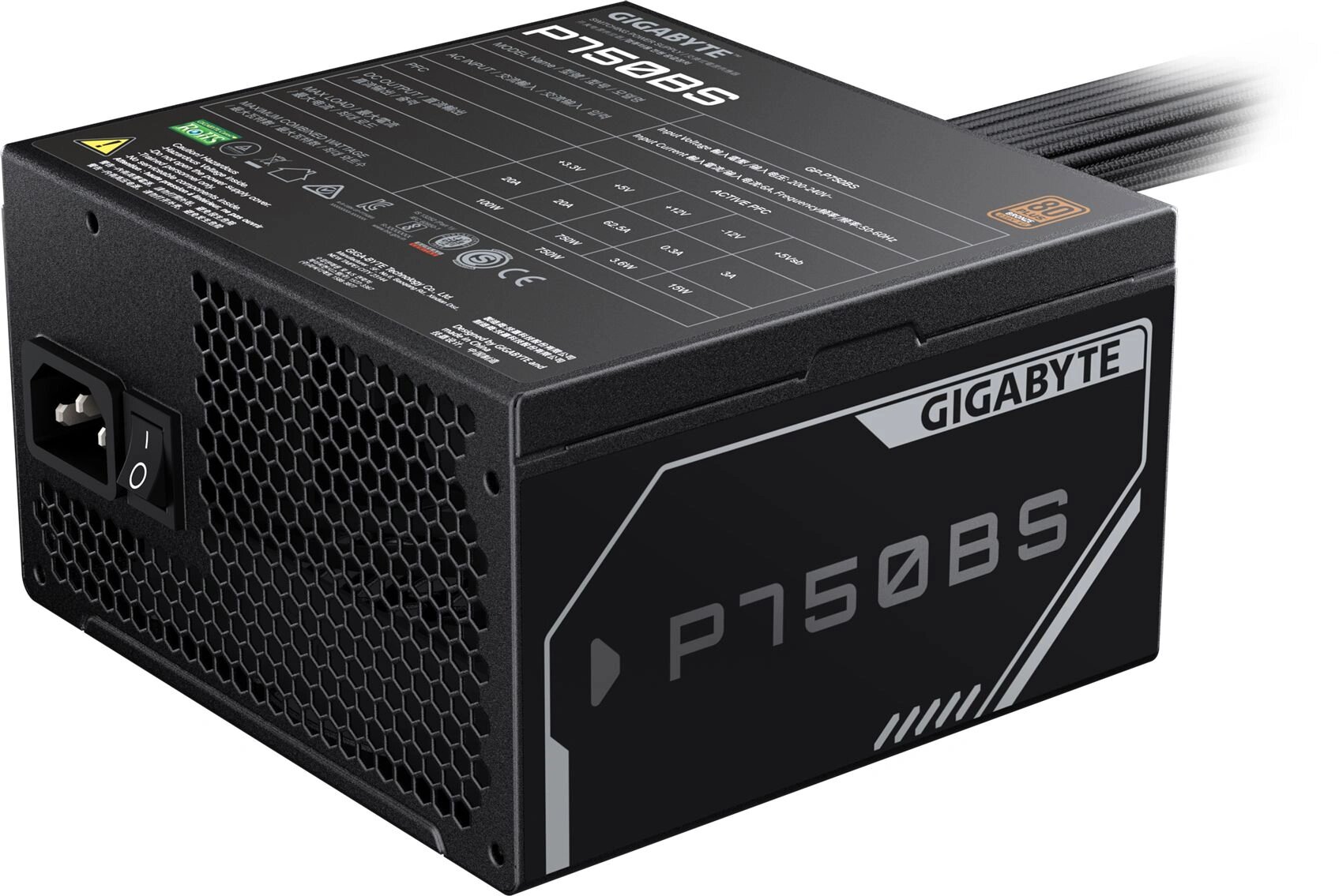Блок питания Gigabyte ATX 750W GP-P750BS 80+ bronze (20+4pin) APFC 120mm fan 7xSATA RTL