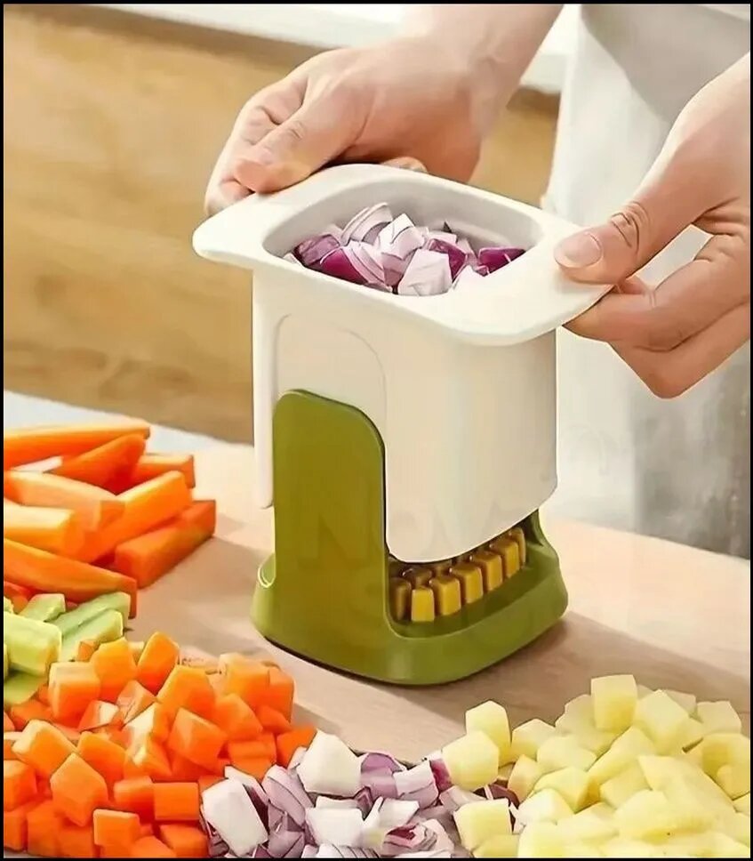 Овощерезка, терка, шинковка, нож для фигурной нарезки соломкой и кубиками картофеля фри, овощей и фруктов