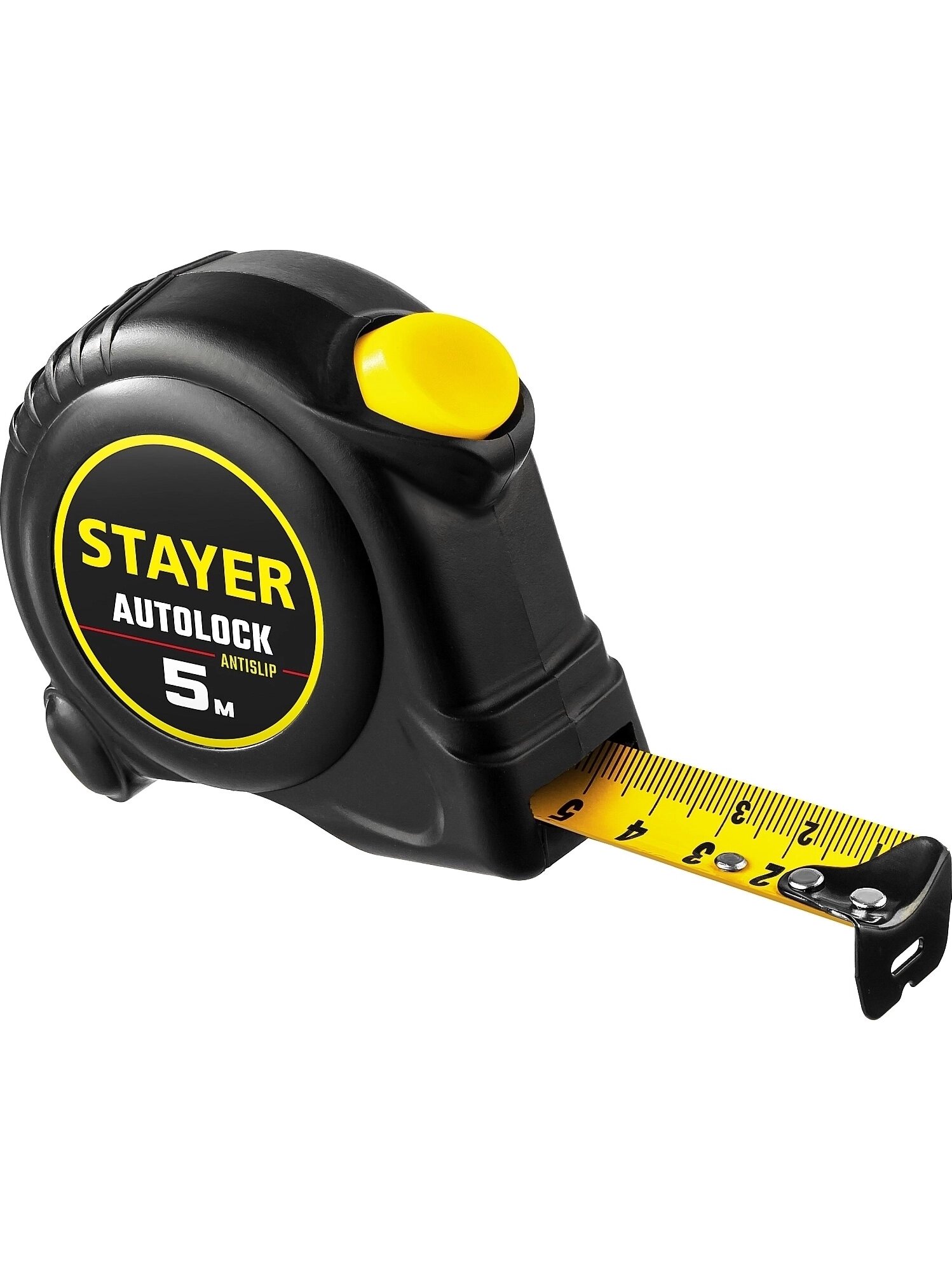 Рулетка с автостопом STAYER AutoLock, 5 м х 25 мм