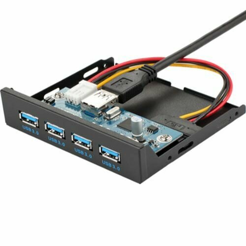 USB-концентратор, планка 3.5 USB-AAAA*3.0 четыре порта Gembird FP3.5-USB3-4A вывод с материнской платы на фронт ПК
