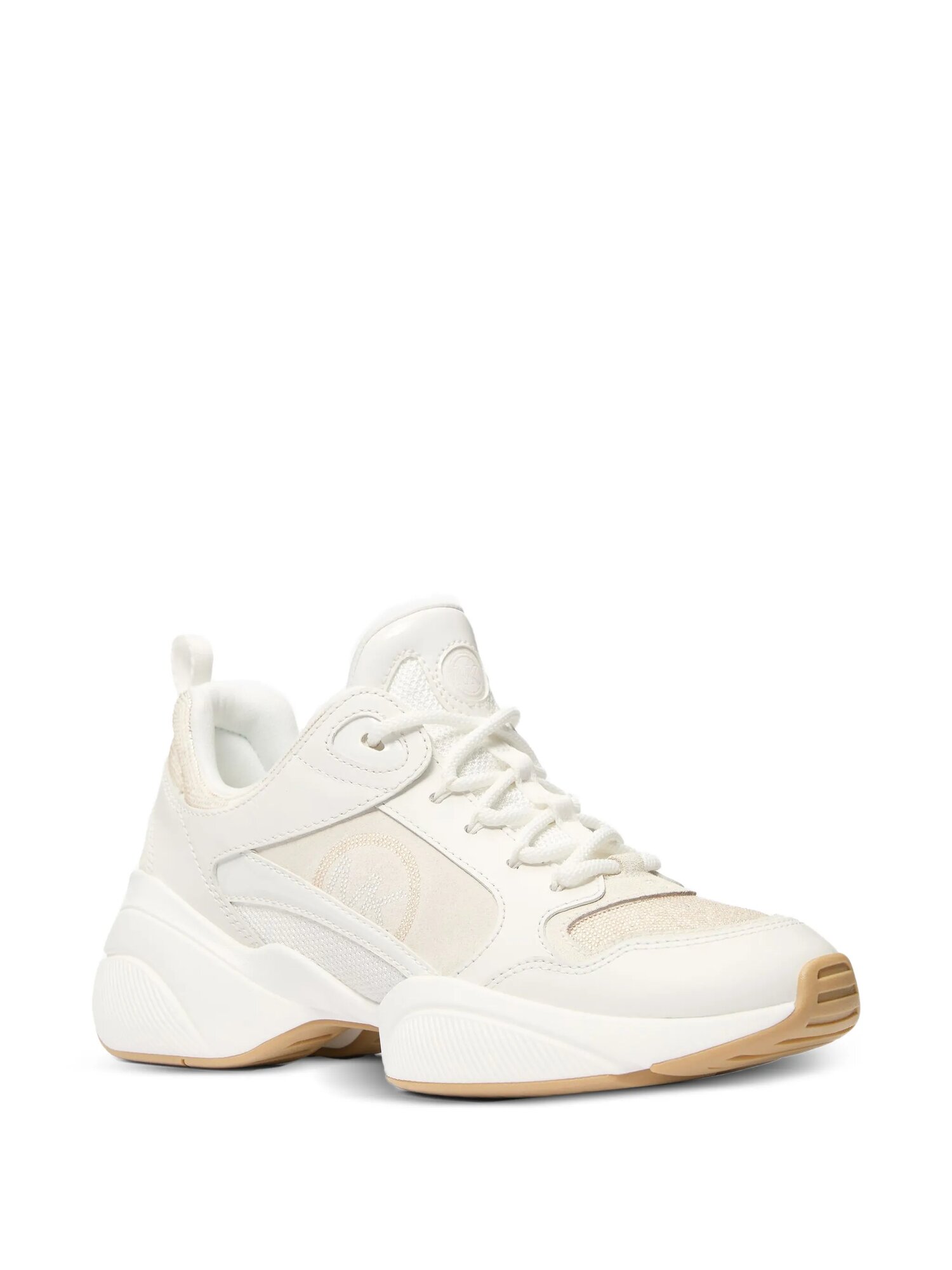 Кроссовки MICHAEL KORS Bowie panelled sneakers, размер 6 US, бежевый/белый — фото 1