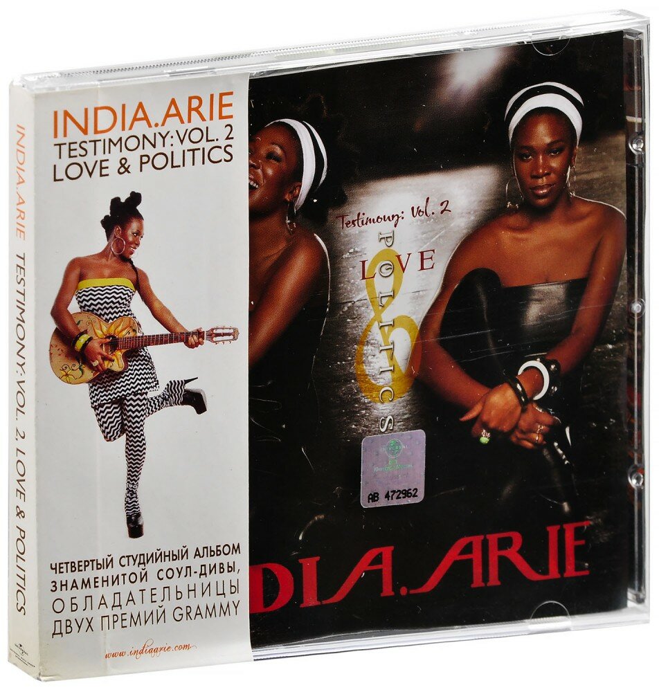India ArieTestimony Vol.2. Love & Politics (CD) (СД диск, CD Box)