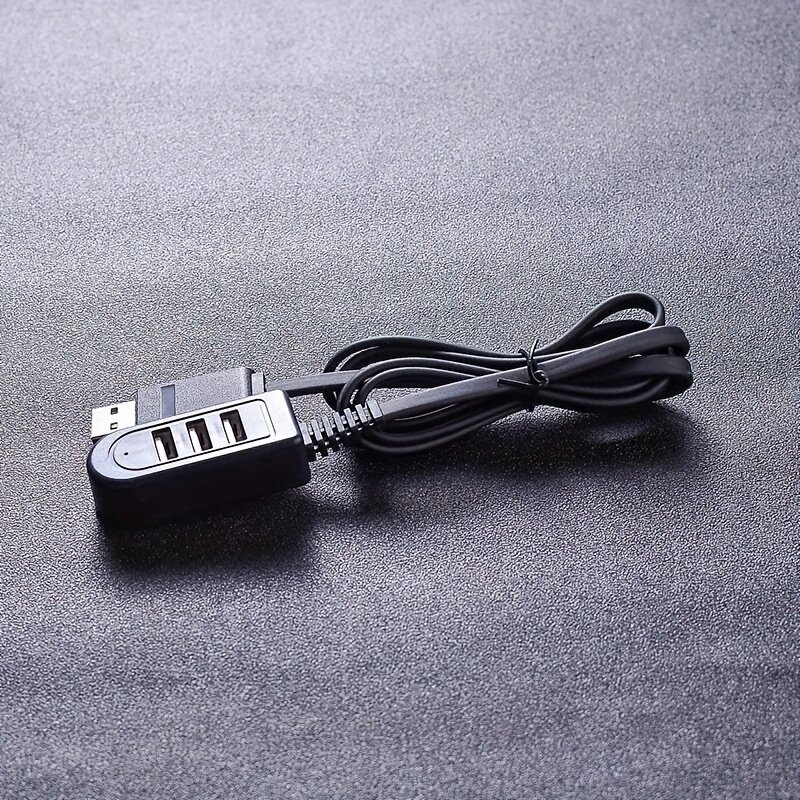 USB-кабель-адаптер 3-в-1 многофункциональный, с зарядкой и передачей данных, черный, 47,24 дюйма