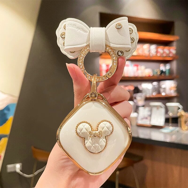 Слоновая кость ключен с Микки Маусом Disney и бантом, стильный аксессуар 2024 года