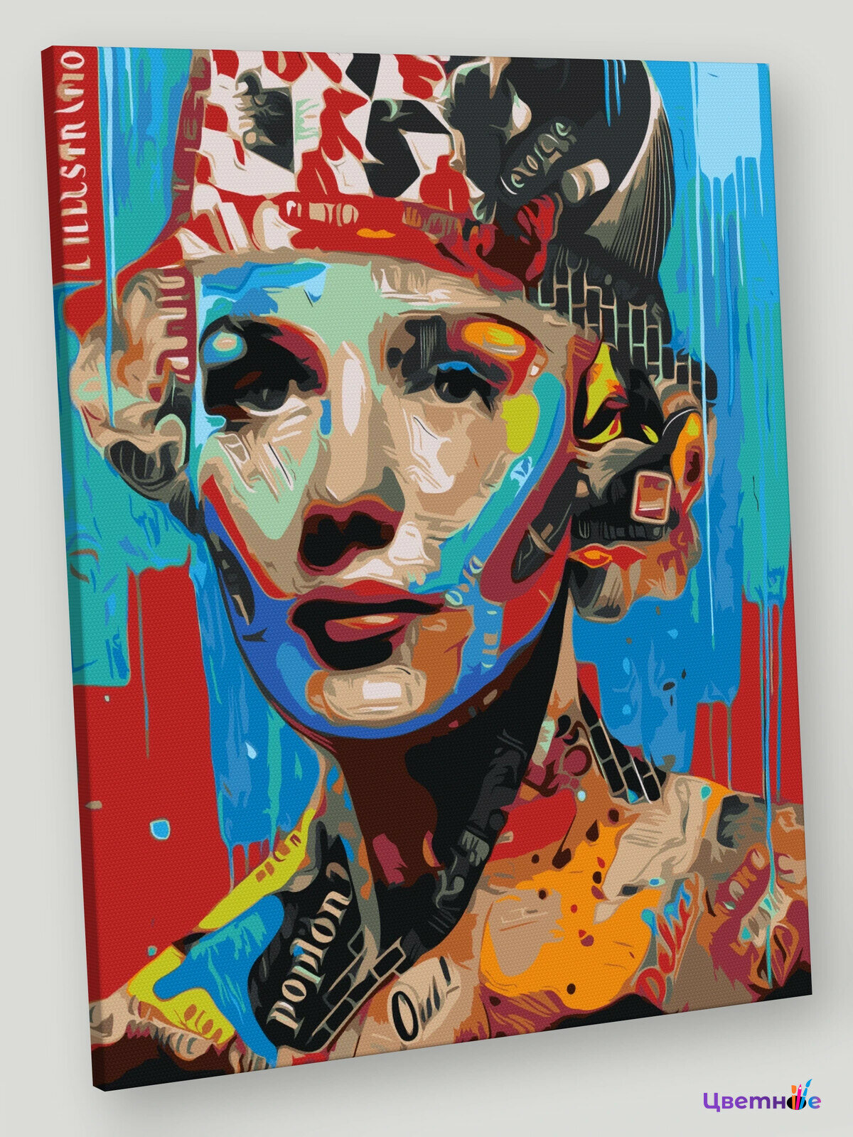 Картина по номерам на холсте с подрамником "Pop Art Поп-арт 2", Раскраска 40x50 см, Девушки