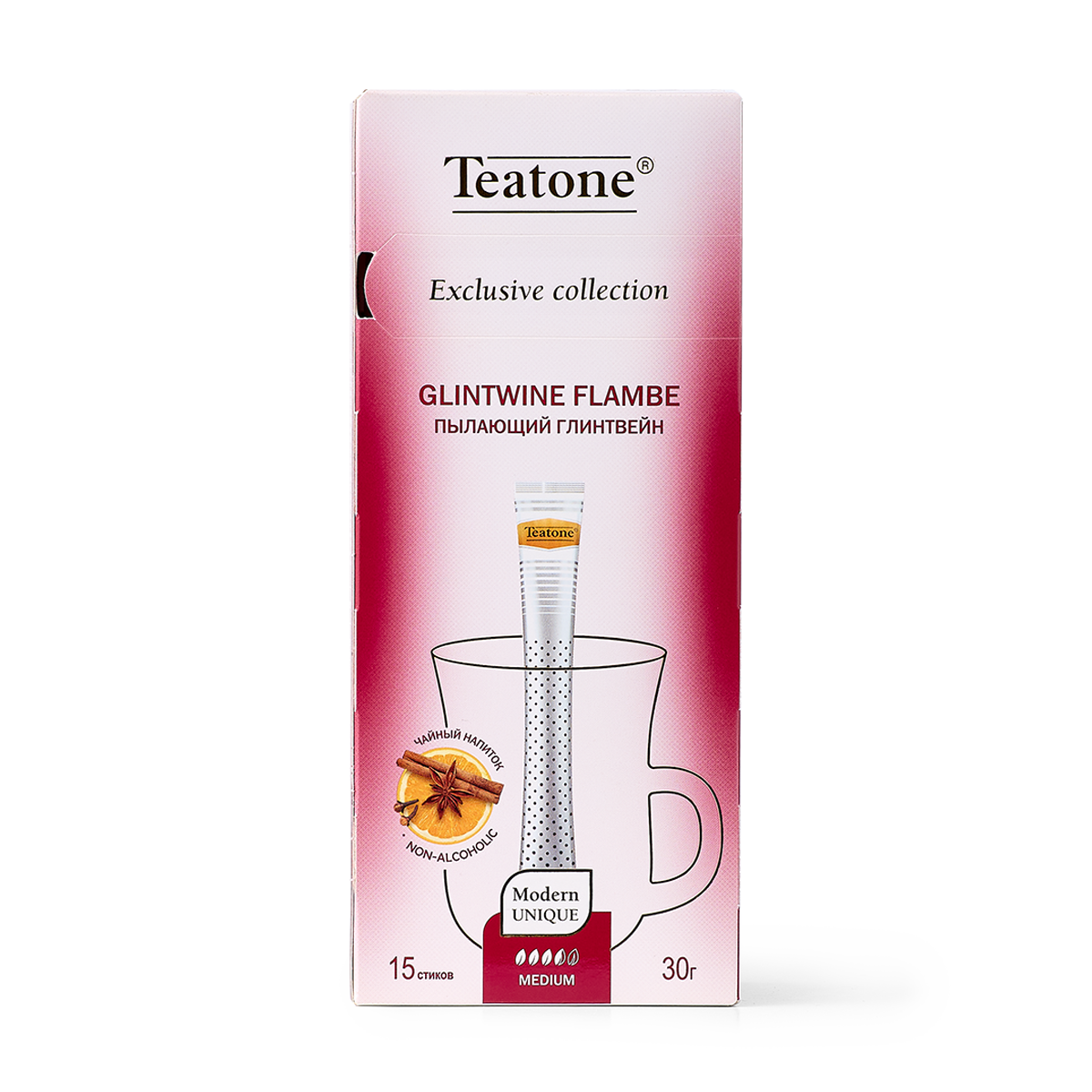 Чай Teatone "Глинтвейн", чёрный, в стиках, картонная упаковка, 30 г