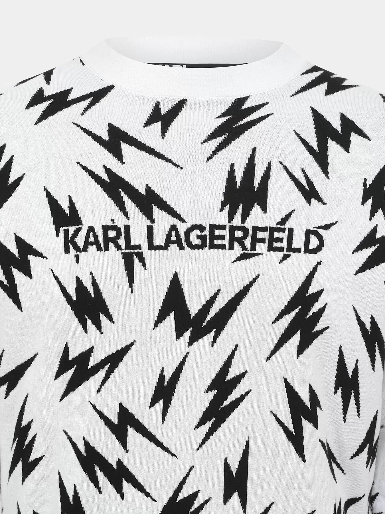 Джемпер Karl Lagerfeld, размер XXL, черно-белый — фото 1