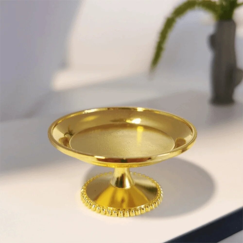 Миниатюрный металлический поднос для кукольного домика Gold