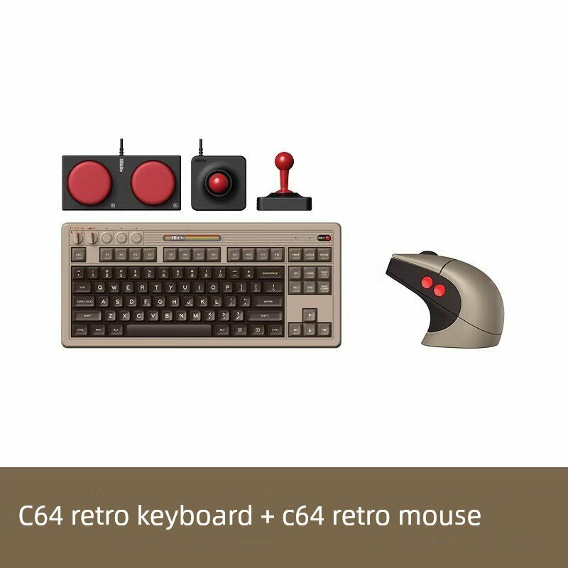 Клавиатура механическая 8Bit Retro87 C64 с тремя режимами беспроводной Bluetooth и проводной, 87 клавиш, с