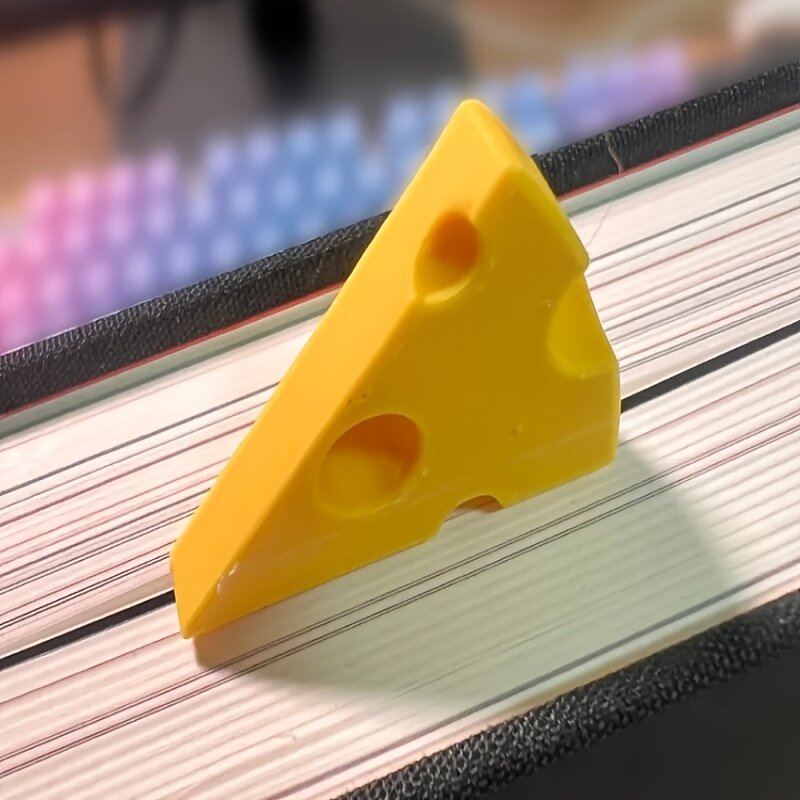 Желтая закладка для книг в виде сыра, 3D-печать, скрепка-закладка, оригинальный аксессуар для школы и офиса, 1 шт.