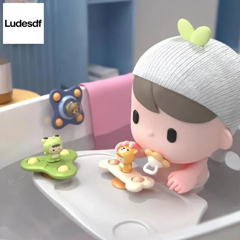 Игрушка для ванной Ludesdf "Спиннеры" 3D-эффект, Погремушка, 3 шт, на присосках, Разноцветный — фото 1
