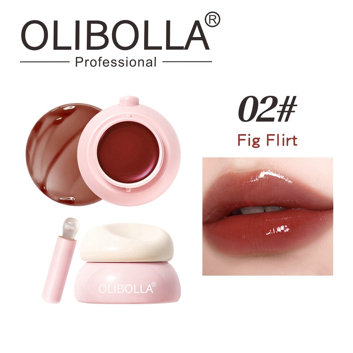 Макияж OLIBOLLA Water Light Jelly для губ в горшочке с медом 02#FigFlirt>3.5g