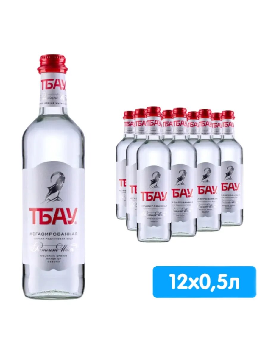 Тбау Вода питьевая природная без газа, 12 шт по 0,5 л