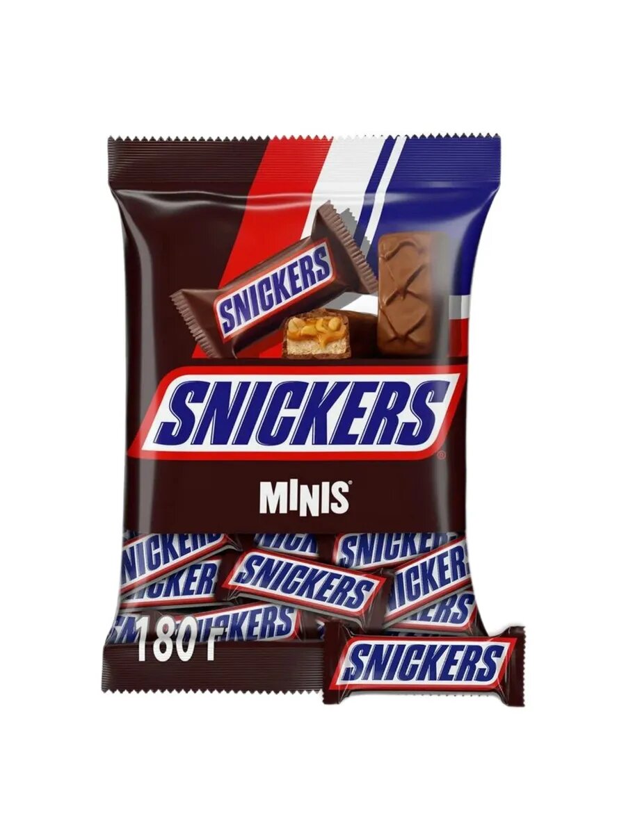 Сникерс Батончик шоколадный Snickers Minis, 180 г