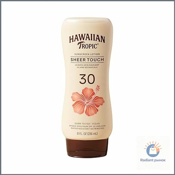 Солнцезащитный крем Hawaiian Tropic Sheer Touch Lotion, увлажняющий с широким спектром защиты, SPF 30, солнечный, манговый, 8 унций SPF30 увлажняющий лосьон манго