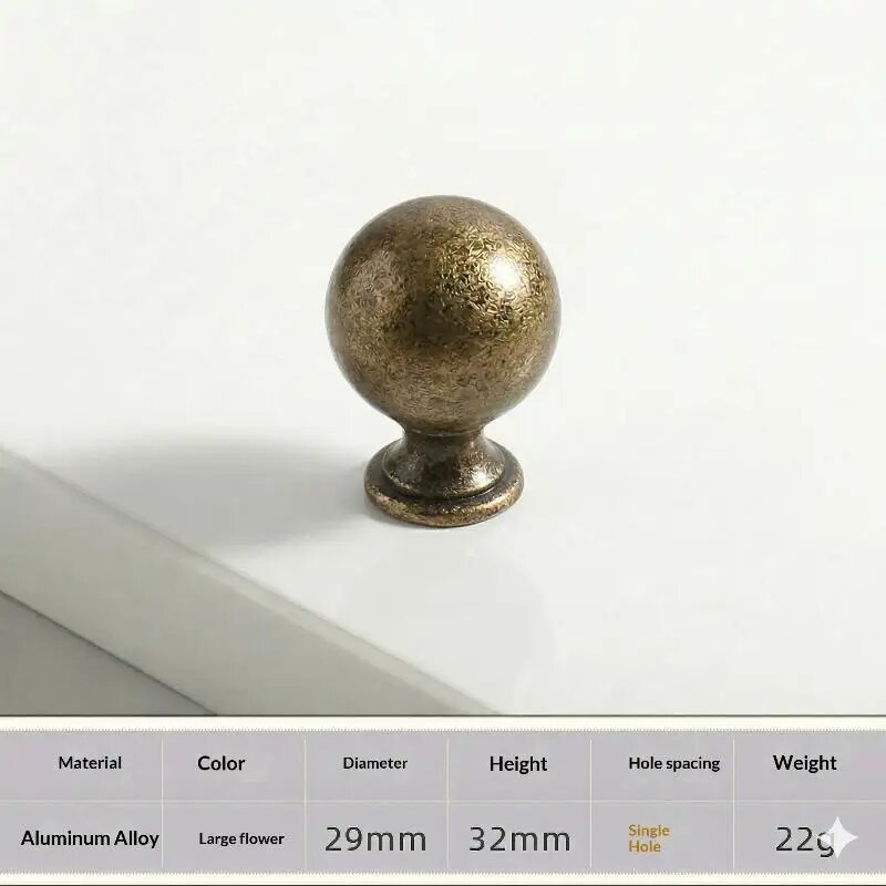 Ручка для шкафа, Large flower, 29mm, 32mm, 22g, E