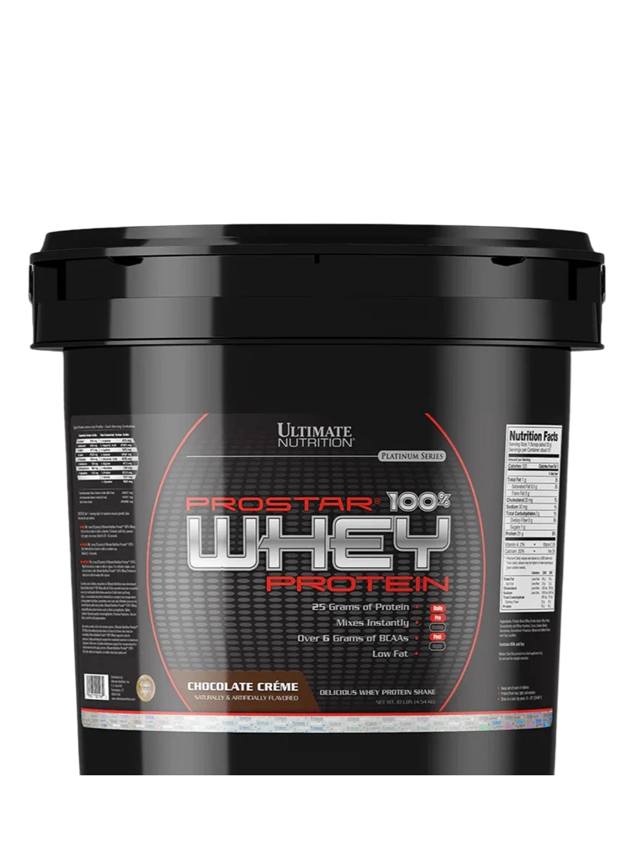 Ultimate Nutrition Prostar Whey 10lb, протеин для набора мышечной массы и похудения, порошок 4,54 кг со вкусом шоколада