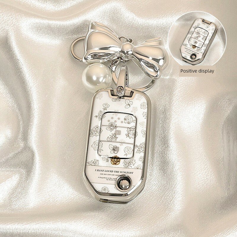 2-Button Подвеска с камелией, жемчугом и бабочкой с подвесным украшением