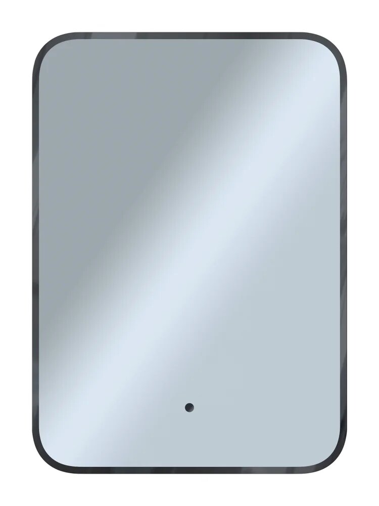 Зеркало 1MarKa Форма Софт (Shape Soft) 50x70 со светодиодной подсветкой, 50 см, черное, зеркало настенное в ванную, в современном стиле