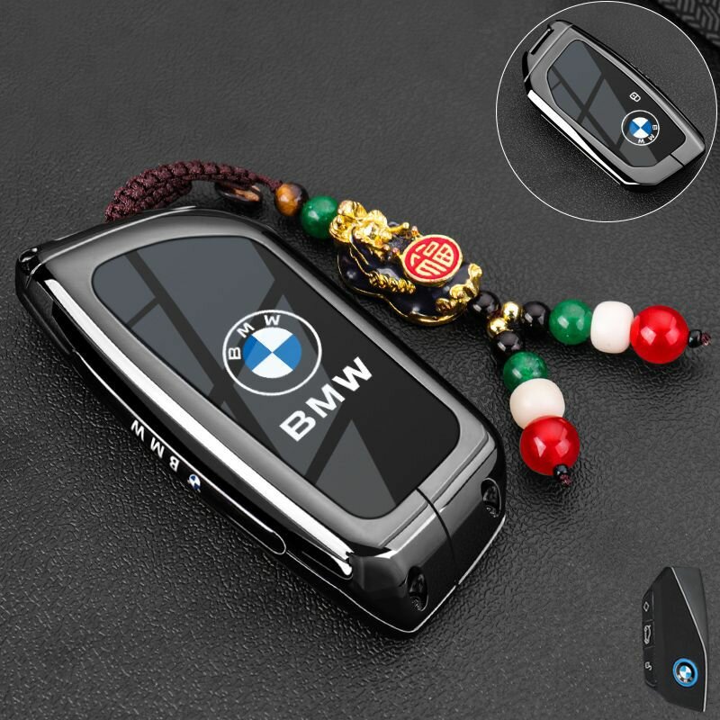 Специальный брелок для ключей BMW, футляр для ключей, Модель BMW D [корпус ключа + ремешок Pixiu] черный
