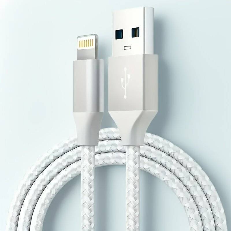 Кабель Lightning для быстрой зарядки, USB to Lightning, серебристый, 1 м
