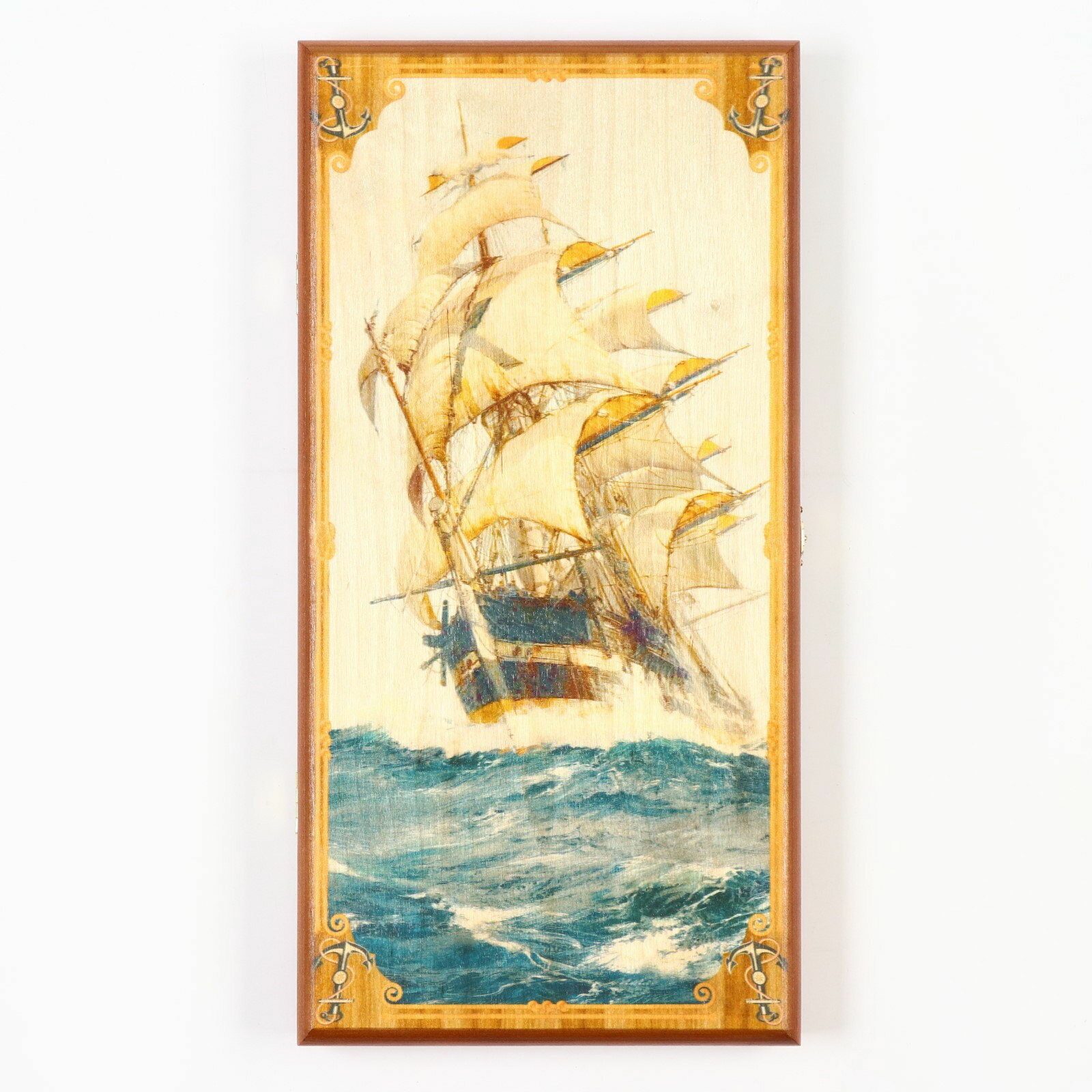 Нарды деревянные, настольная игра "Морские", 40 x 40 см, с шашками