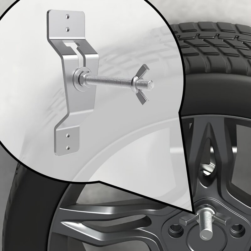 Универсальный настенный держатель запасного колеса из нержавеющей стали для грузовых прицепов, грузовиков и гоночных автомобилей, цвет стали