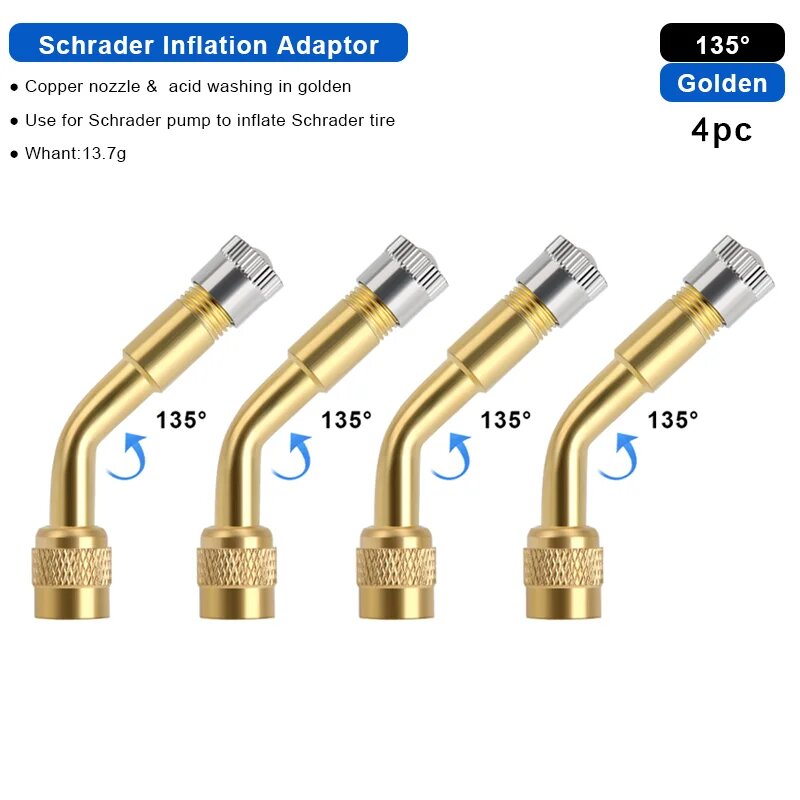 Адаптер для Schrader 135° Gold, 4шт