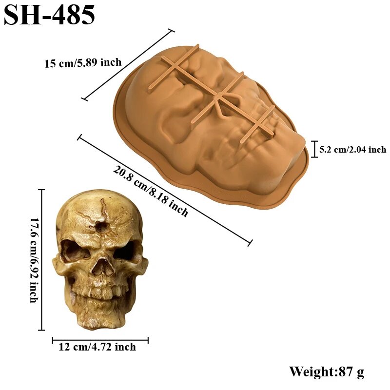 Силиконовая форма для выпечки череп Halloween SH-485