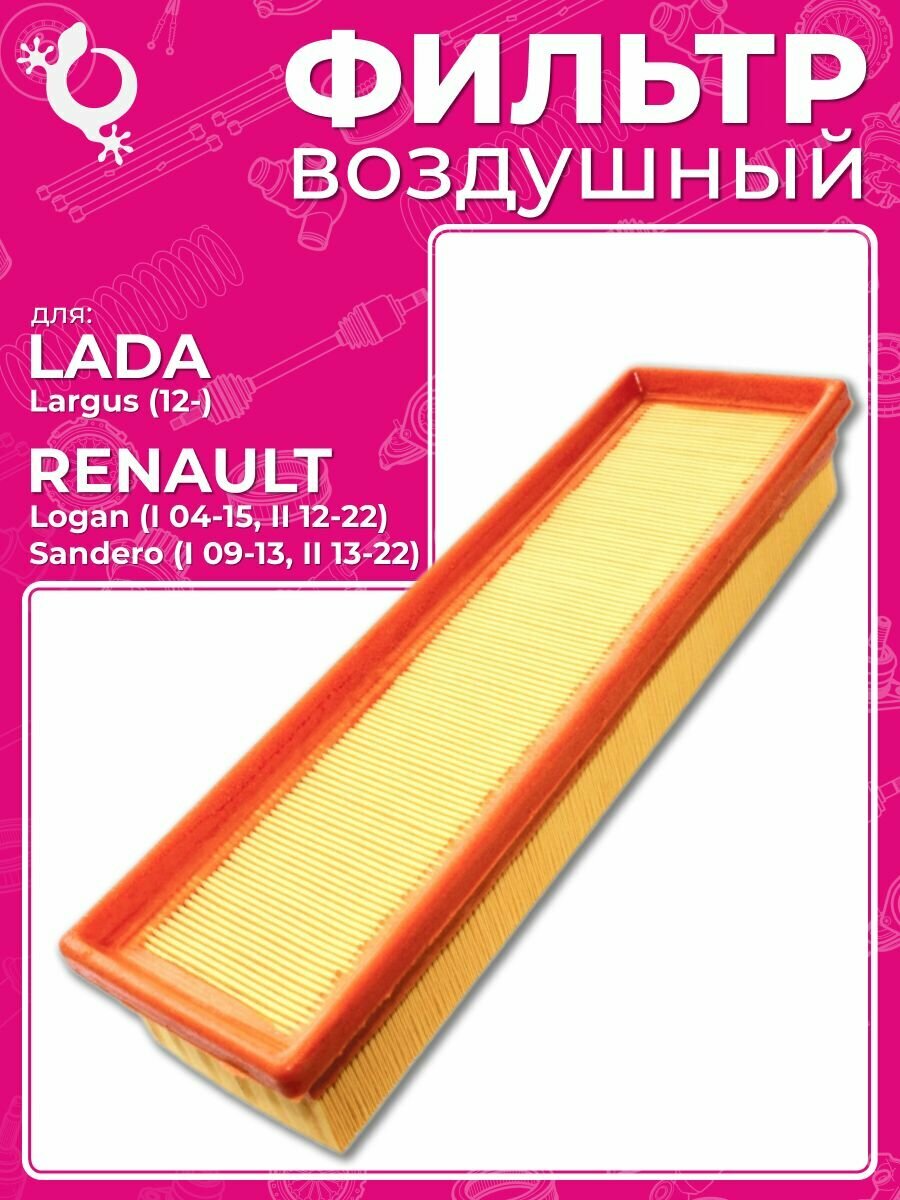 Фильтр Воздушный белмаг для LADA Largus (12-); RENAULT Logan (I 04-15, II 12-22)