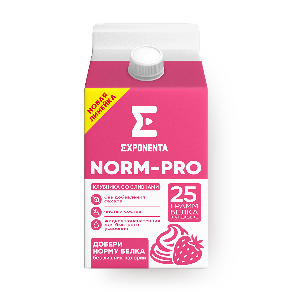Напиток кисломолочный Exponenta Norm-Pro клубника со сливками