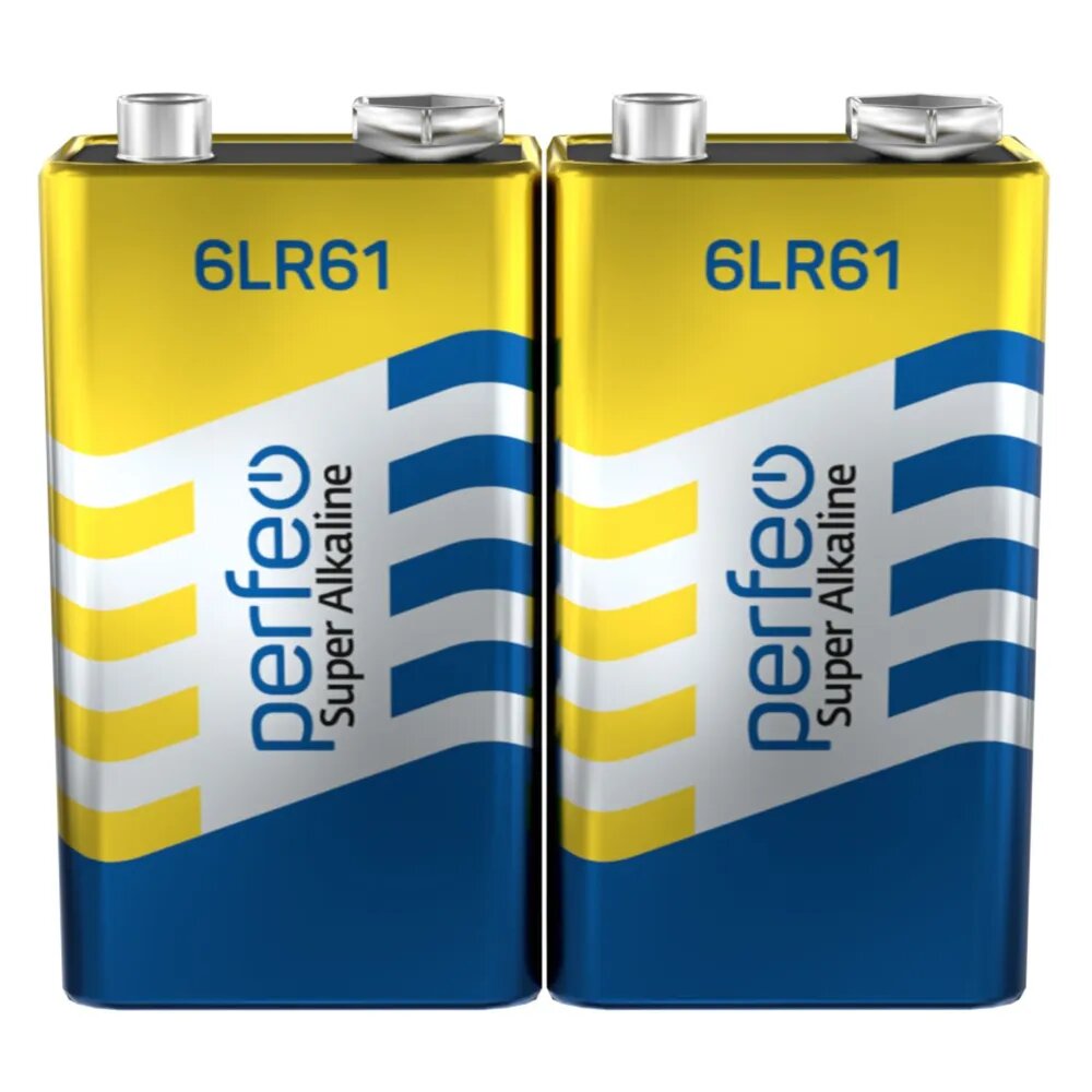 Perfeo 6LR61 Super Alkaline алкалиновая (щелочная), 2шт. в шринке, 9V