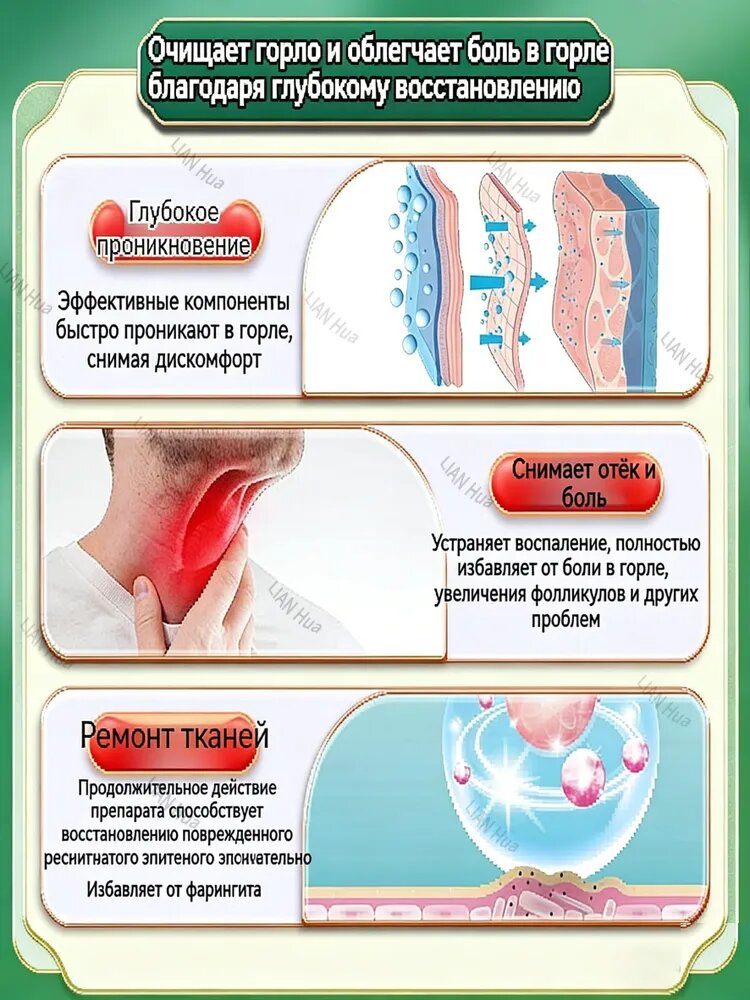 Спрей для горла от боли 64r с алтайскими травами, свежестью дыхания и облегчением воспаления — фото 1