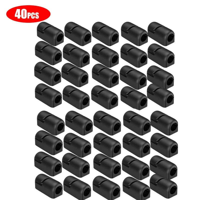 Лисер кабельные клипсы из резины 40PCS BLACK