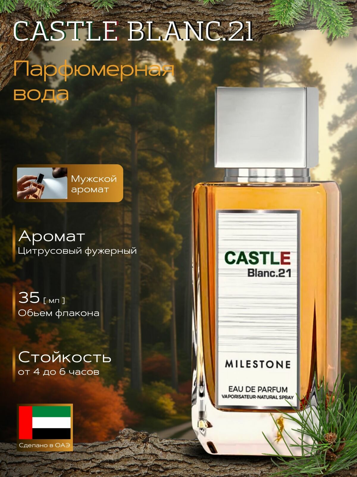 Духи CASTLE BLANC.21 35 мл свежие парфюм свежий аромат
