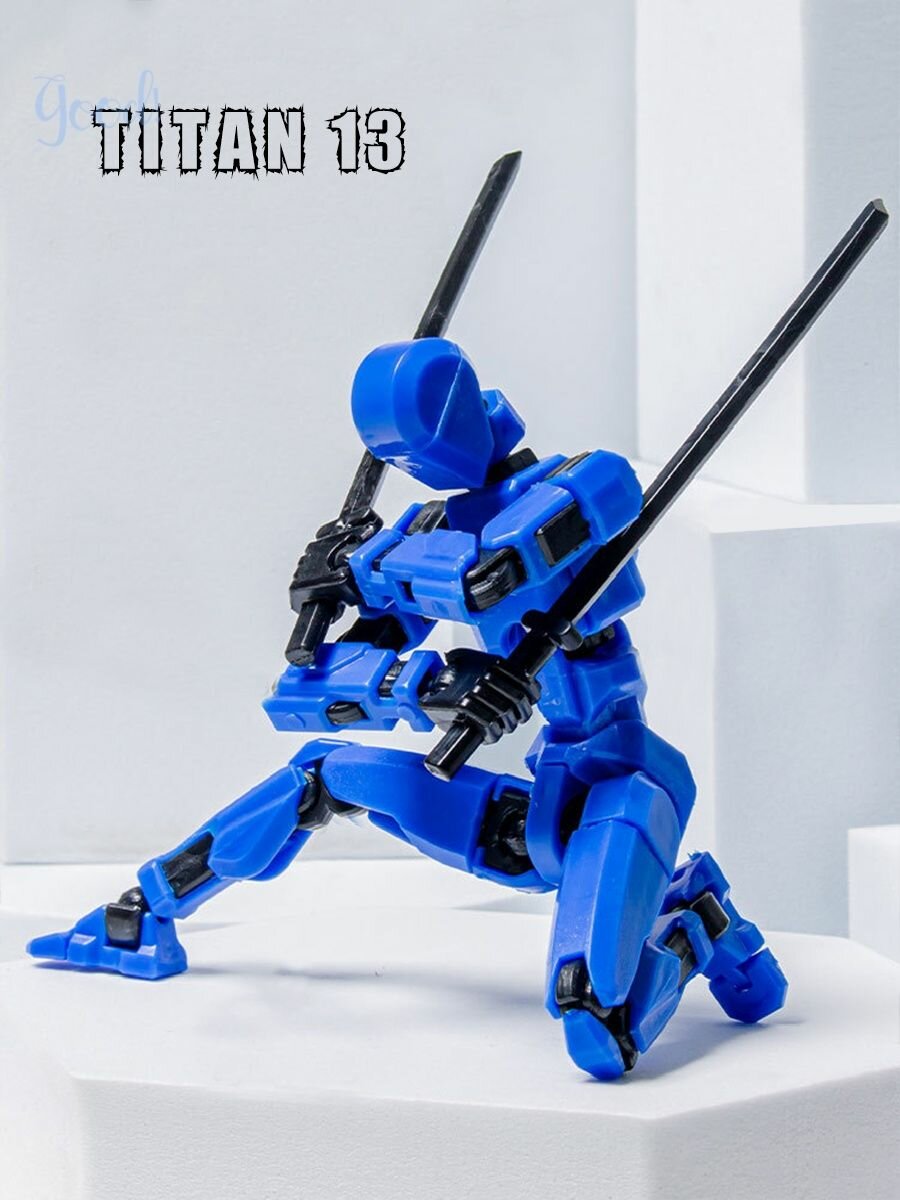 Робот синий Titan 13 Air Bound, многосуставная, подвижная, 3D печать, Lucky Titan13, шарнирный робот1 3D-печатный подвижный
