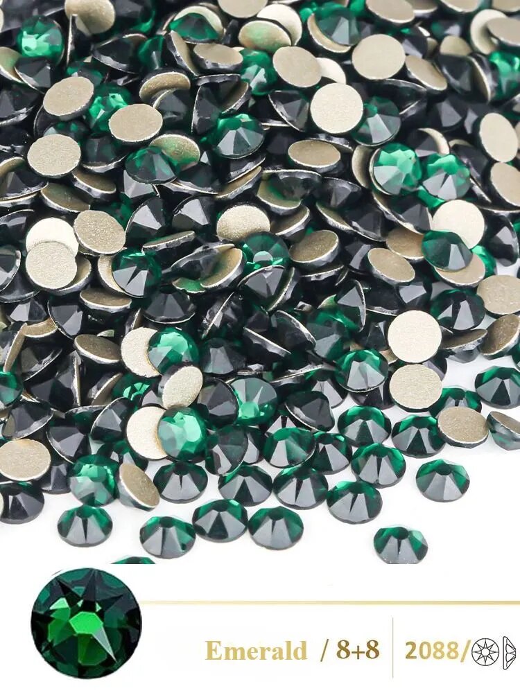 1440 штук SS16 Emerald Высочайшее качество 16 Резка холодная 2088 Стразы