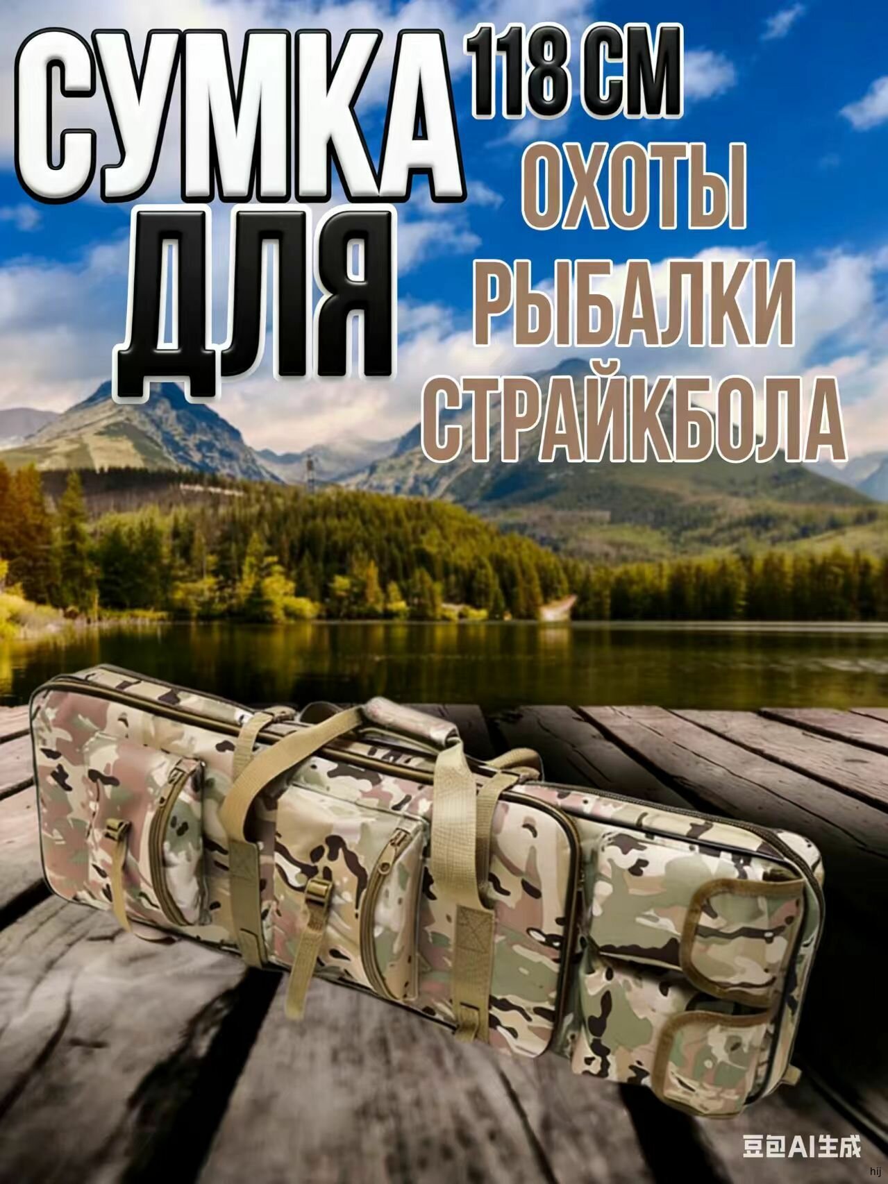 Чехол для рыбалки и охоты универсальный для снастей для оружия