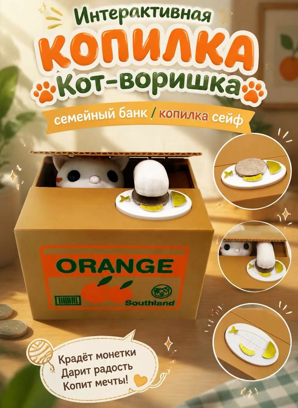 Копилка для денег для монет
