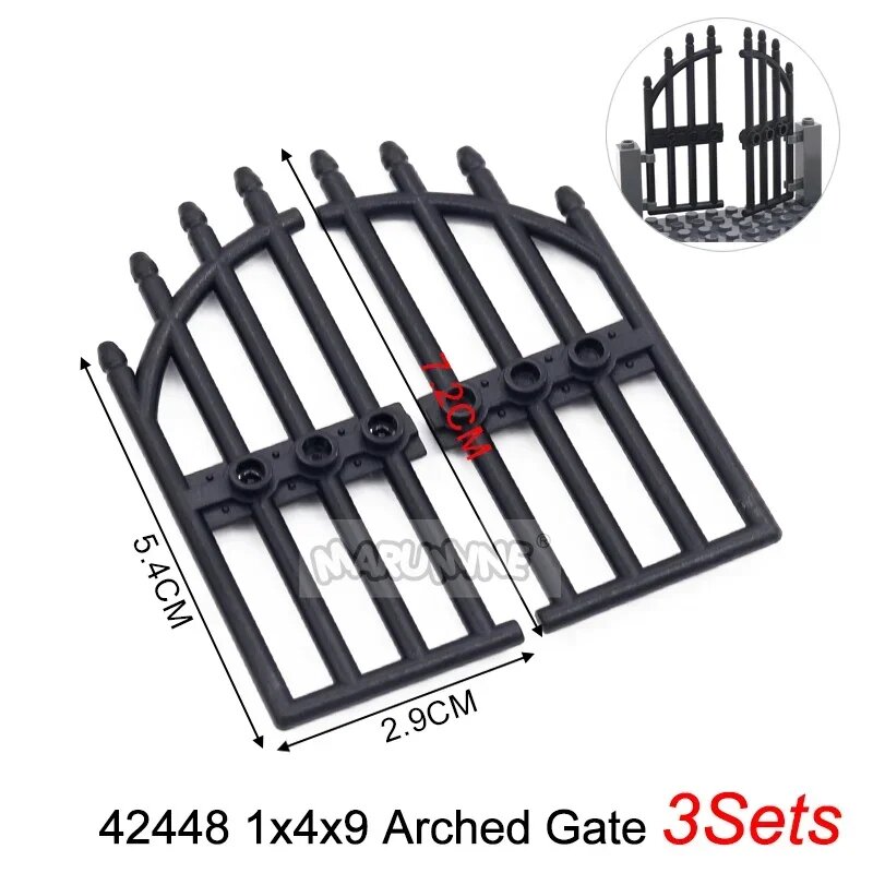 Аксессуары для конструкторов MARUMINE 1x4x9 арочные ворота Black