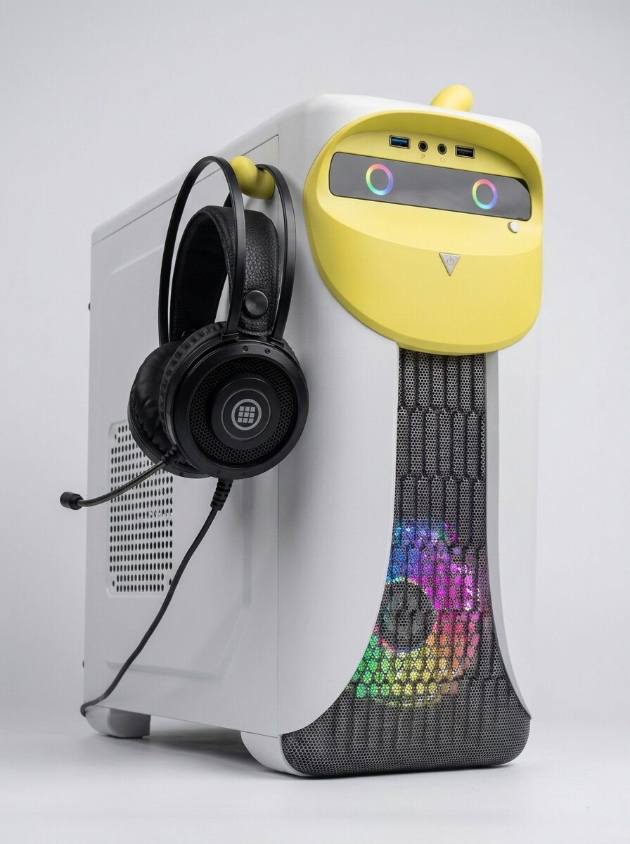 Корпус для ПК GAMEMAX Cute OWL W-Y Midi-Tower, Micro-ATX, 2*USB, 2*120мм, без БП