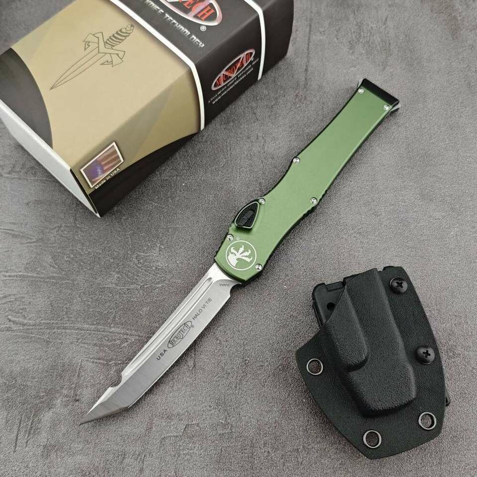 Новый Microtech Halo 6AUTO OTF Пружинный нож с алюминиевой ручкой D2 Balde Нож для выживания на открытом воздухе EDC Охотничий режущий инструмент для кемпинга