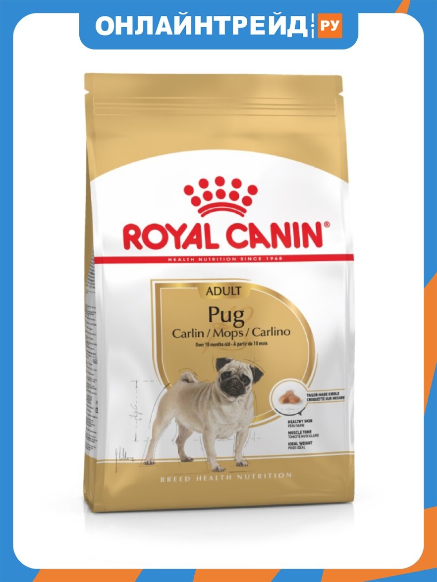 Корм сухой для собак породы Мопс Royal Canin Pug Adult 1,5кг